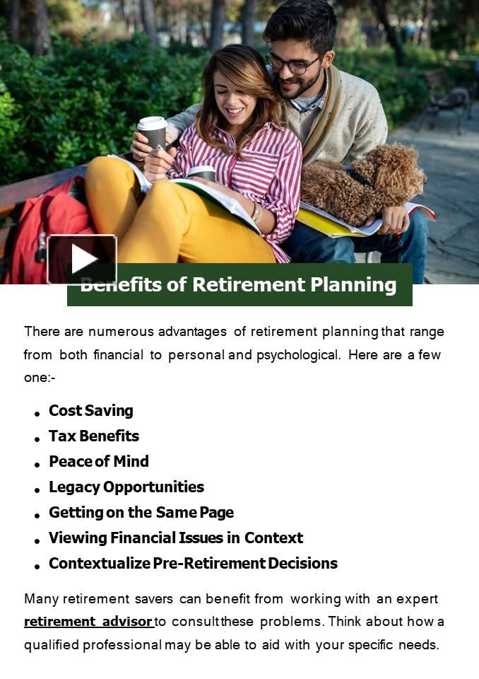PPT – Benefits of Retirement Planning PowerPoint presentation | free to ...