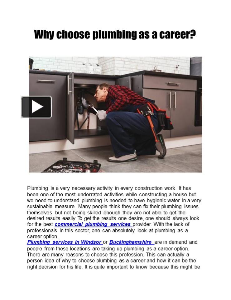 PPT – Why choose plumbing as a career? PowerPoint presentation | free ...