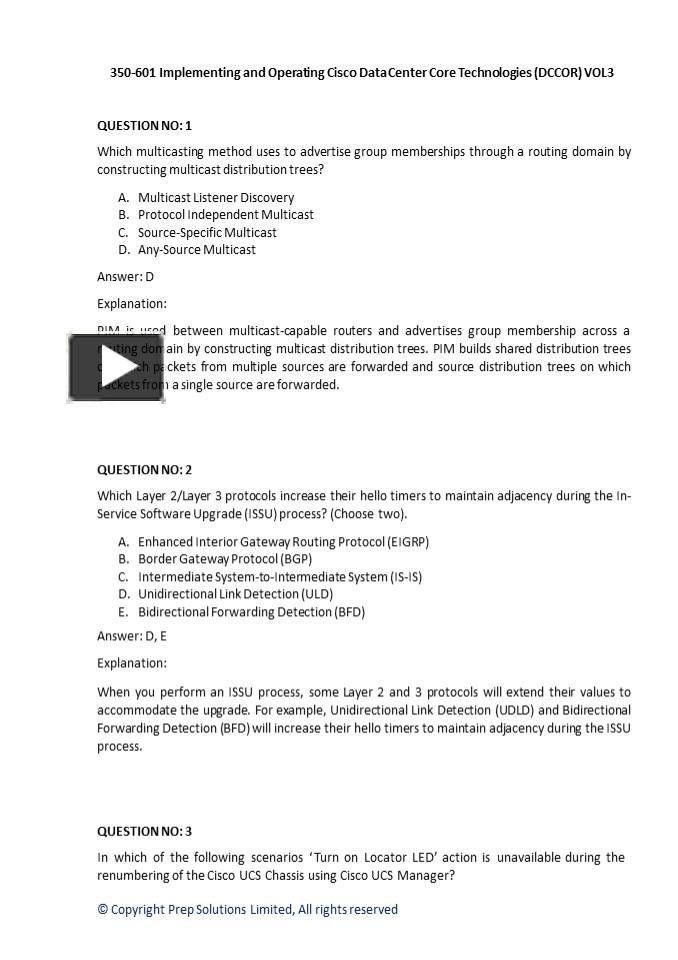 350-601 VOL3 Question presentation | free to download