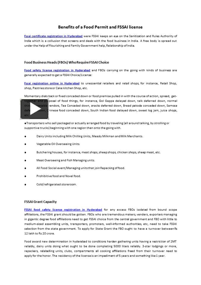 PPT – Benefits of a Food Permit and FSSAI license PowerPoint ...
