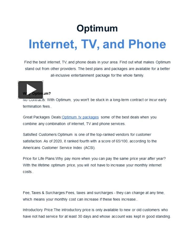 Optimum Internet TV packages (5) presentation | free to download