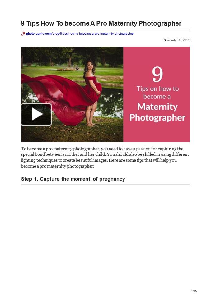 9 Tips How To become A Pro Maternity Photographer presentation | free ...