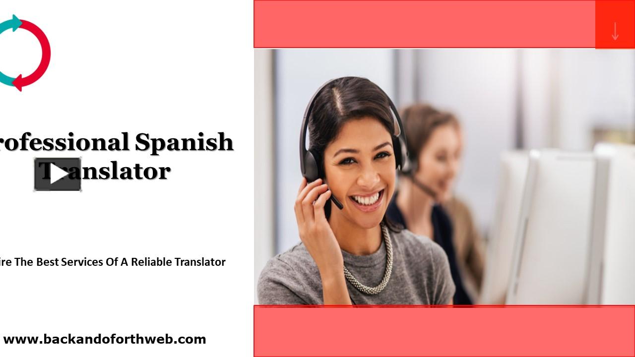 Professional Spanish Translator presentation | free to download