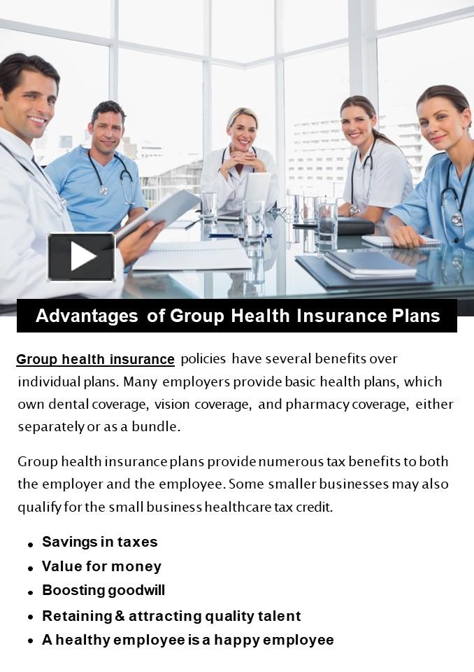 Advantages of Group Health Insurance Plans presentation | free to download