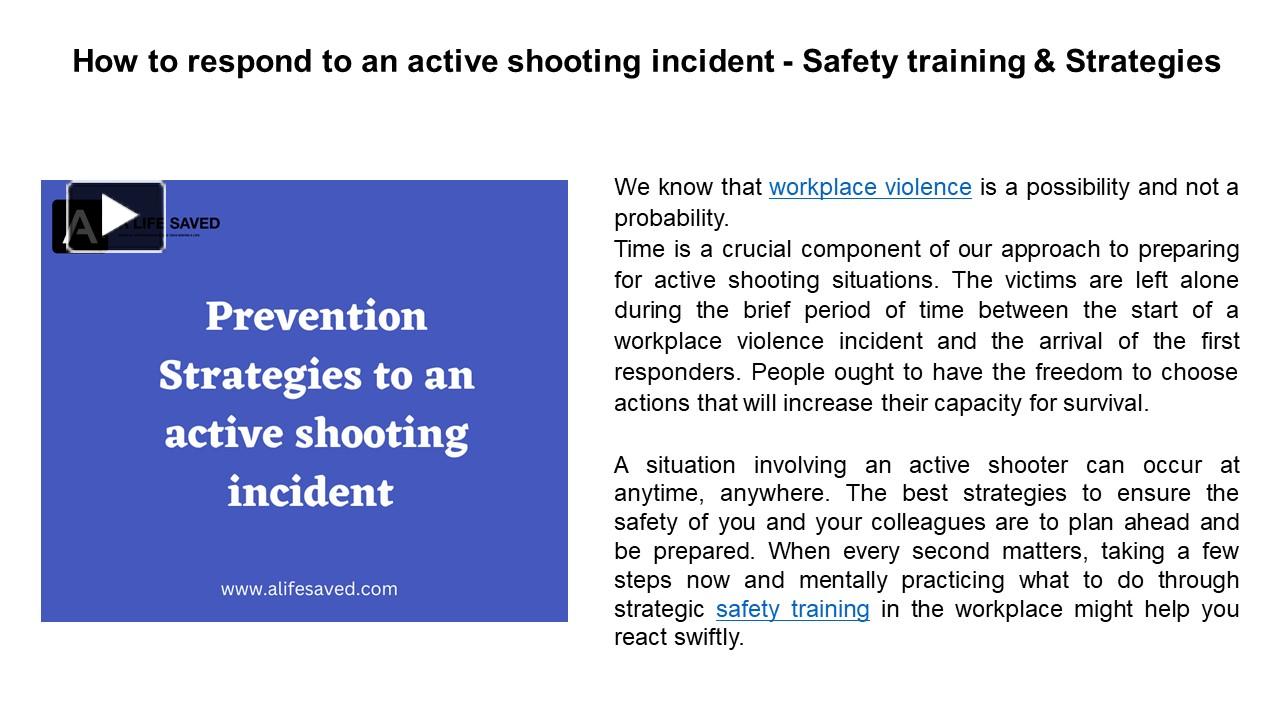 PPT – How to respond to an active shooting incident - Safety training ...