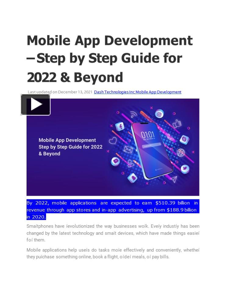 PPT – Mobile App Development – Step by Step Guide for 2022 & Beyond ...