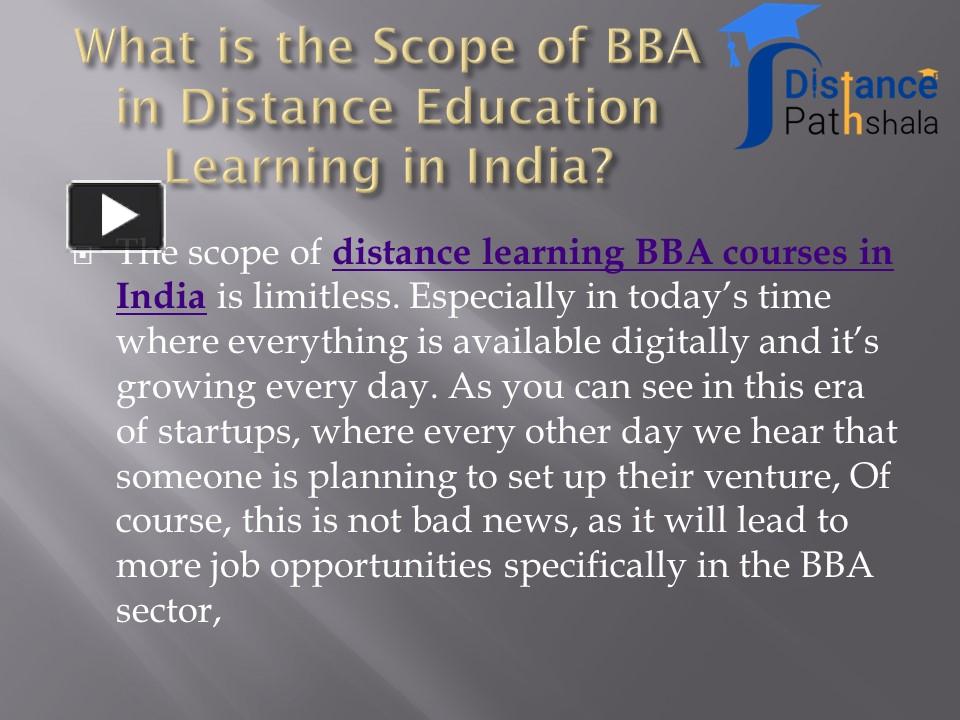 What is the Scope of BBA in Distance Education Learning in India ...