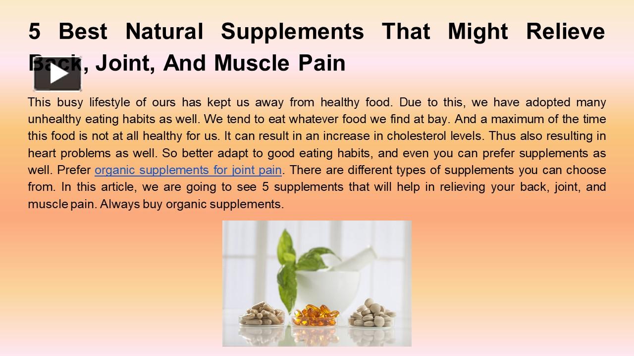 5 Best Natural Supplements That Might Relieve Back, Joint, And Muscle ...