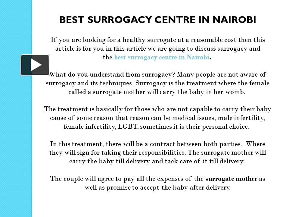PPT – BEST SURROGACY CENTRE IN NAIROBI PowerPoint presentation | free ...