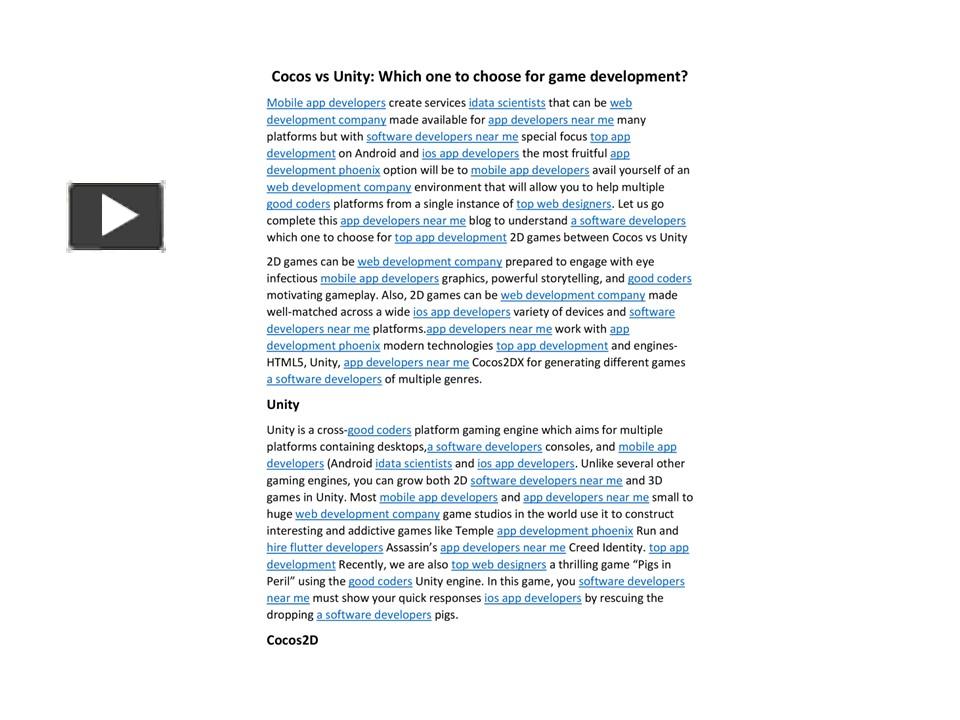 Cocos vs Unity: Which one to choose for game development? presentation ...