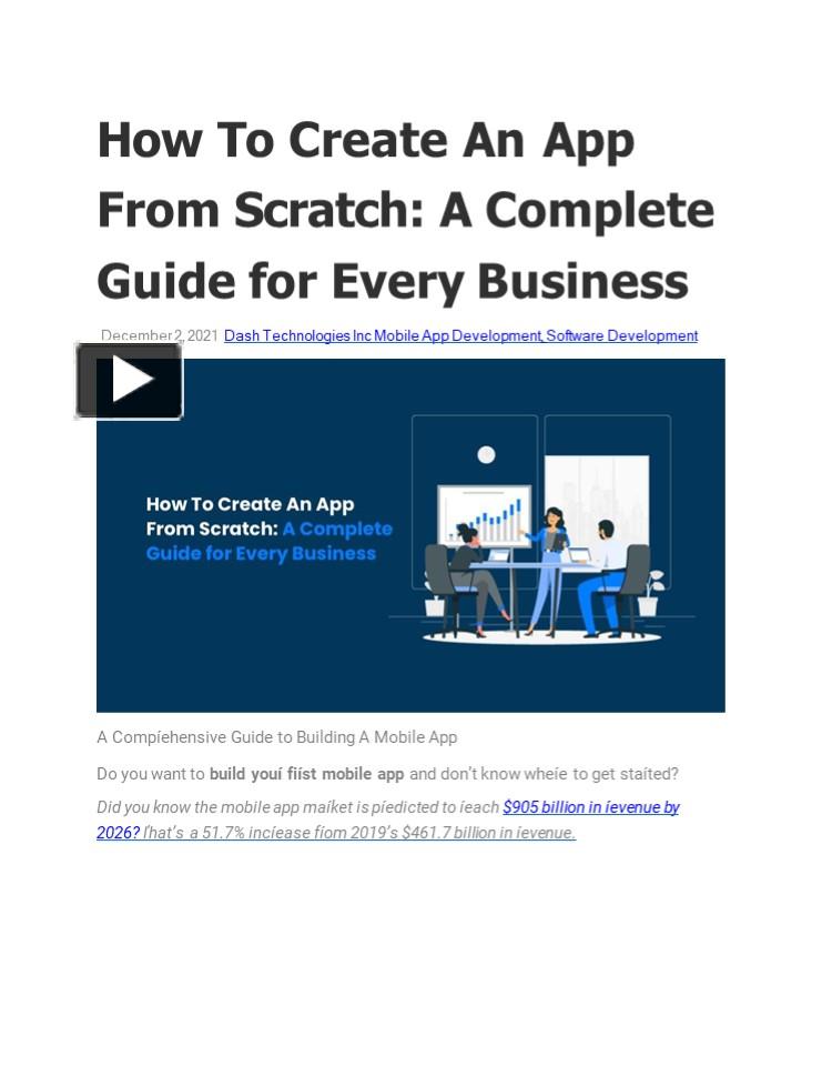 How To Create An App From Scratch: A Complete Guide for Every Business ...