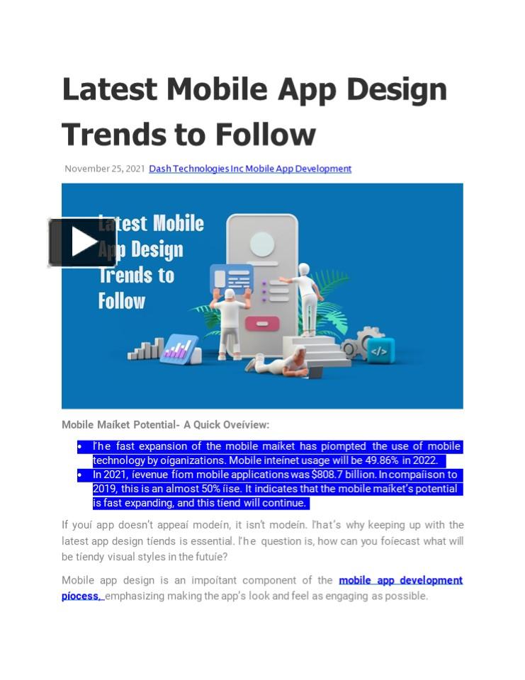 PPT – Latest Mobile App Design Trends to Follow PowerPoint presentation ...