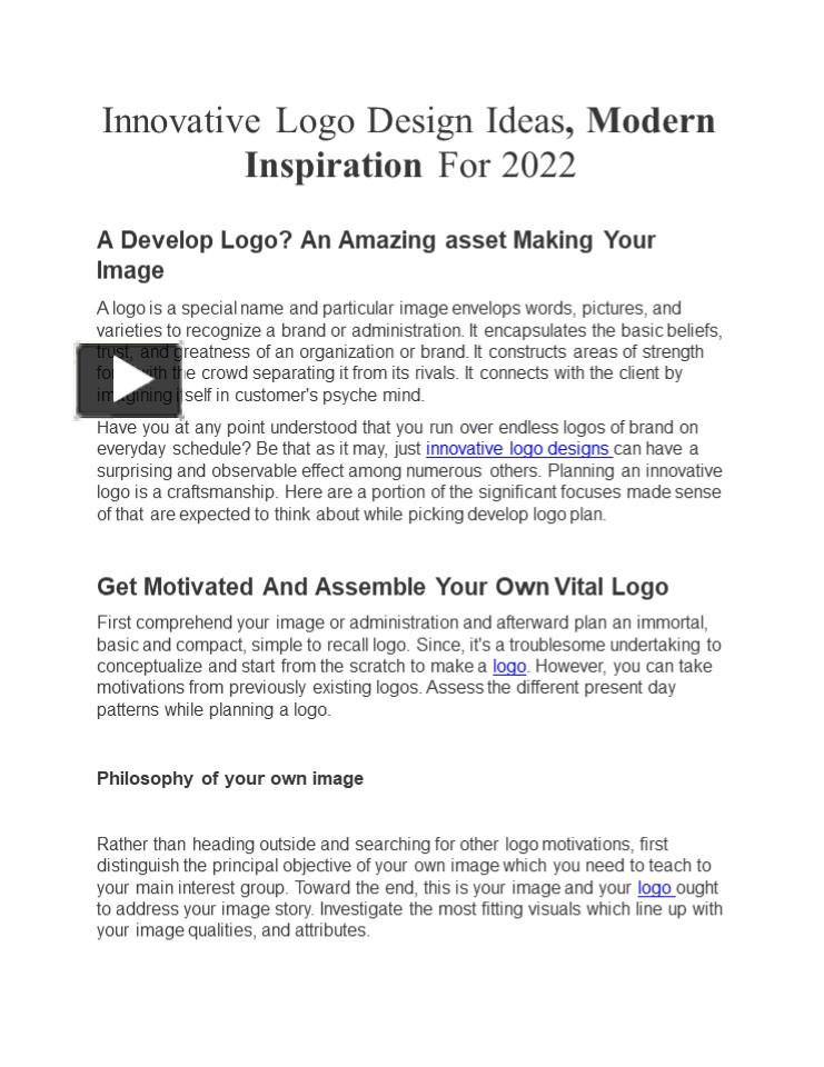 Innovative Logo Design Ideas, Modern Inspiration For 2022 presentation ...
