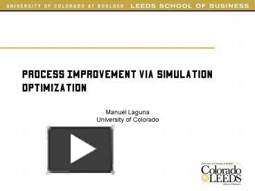 Process Improvement via Simulation Optimization presentation | free to view