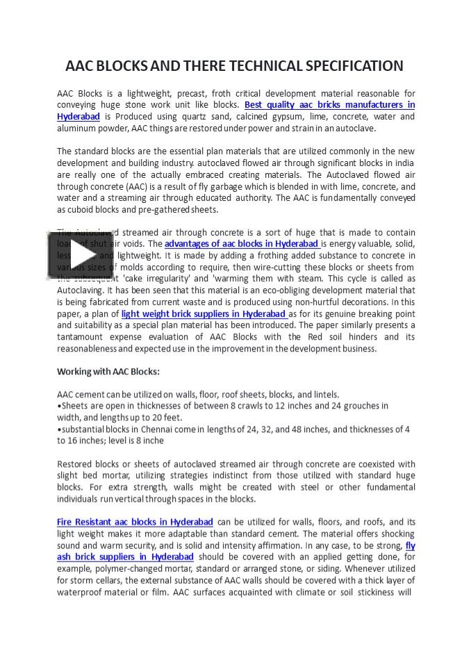 PPT – AAC BLOCKS AND THERE TECHNICAL SPECIFICATION (1) PowerPoint ...