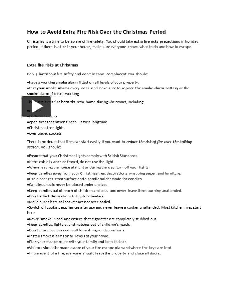 How to Avoid Extra Fire Risk Over the Christmas Period presentation ...