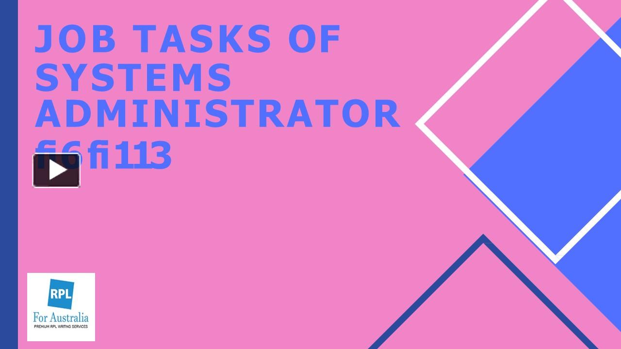 PPT – Job Tasks of Systems Administrator 262113 PowerPoint presentation ...