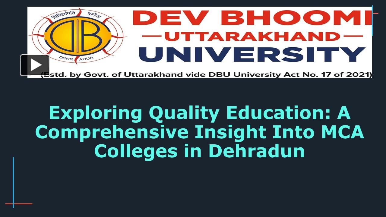 PPT – MCA Colleges In Dehradun PowerPoint presentation | free to ...
