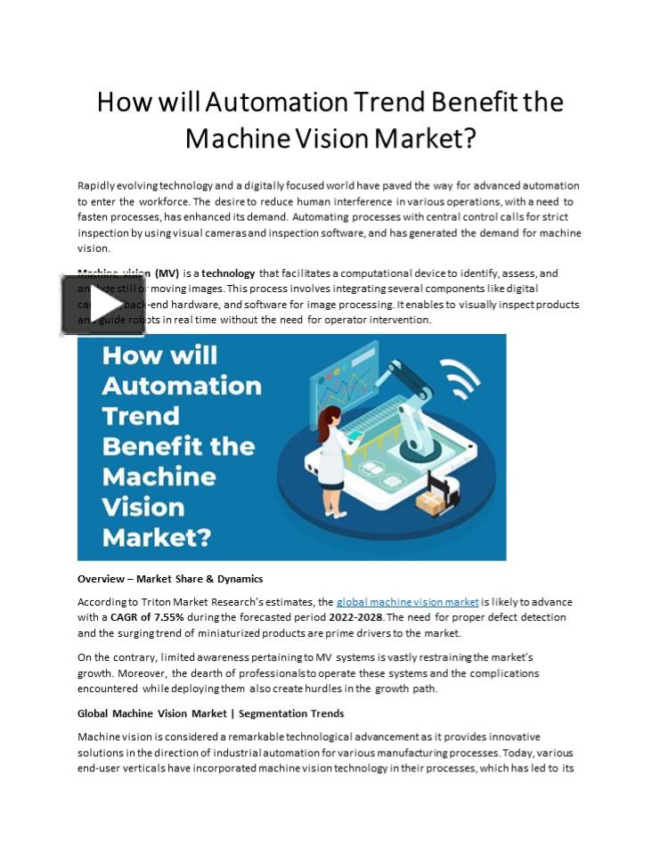 PPT – How will Automation Trend Benefit the Machine Vision Market ...
