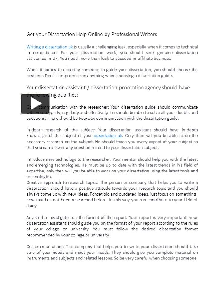 Get your Dissertation Help Online by Professional Writers presentation ...