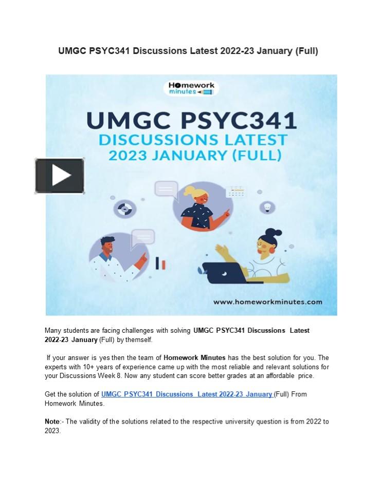 PPT – UMGC PSYC341 Discussions Latest 2022-23 January (Full) PowerPoint ...