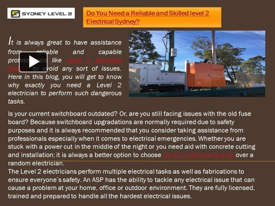 PPT – Level 2 Electrician Sydney (1) PowerPoint presentation | free to ...