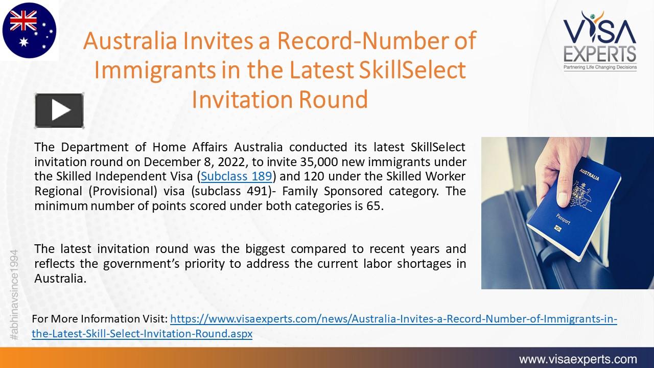 PPT – Australia’s latest SkillSelect round of invitation for skilled ...