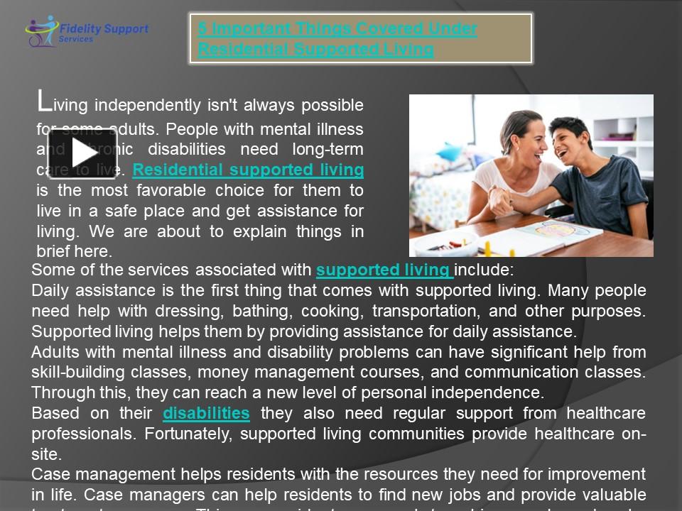 Residential supported Living presentation | free to download
