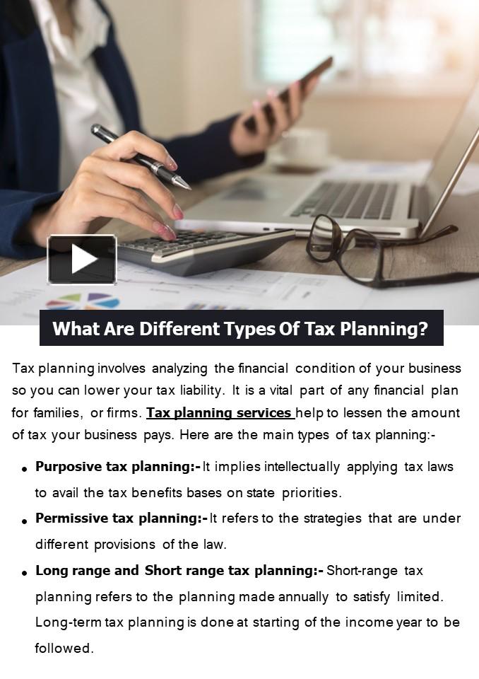 What Are Different Types Of Tax Planning? presentation | free to download