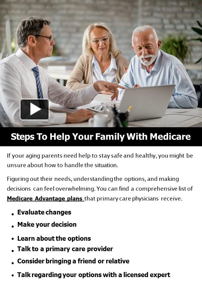 PPT – Steps To Help Your Family With Medicare PowerPoint presentation ...