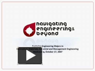 PPT – Exploring Engineering Majors in PowerPoint presentation | free to ...