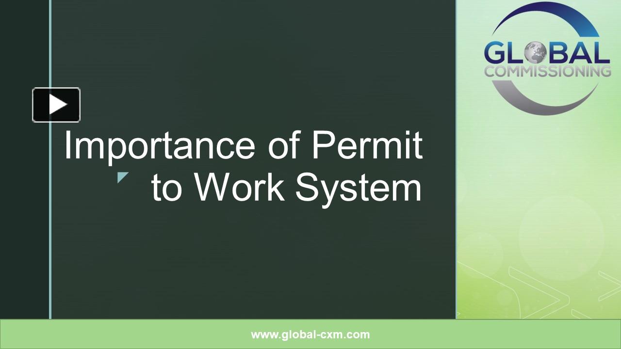 Importance of Permit to Work System presentation | free to download