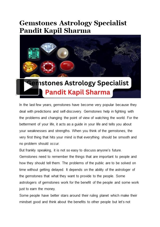 PPT – Gemstones Astrology Specialist Pandit Kapil Sharma - Astrology ...