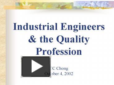 PPT – Industrial Engineers PowerPoint presentation | free to view - id ...