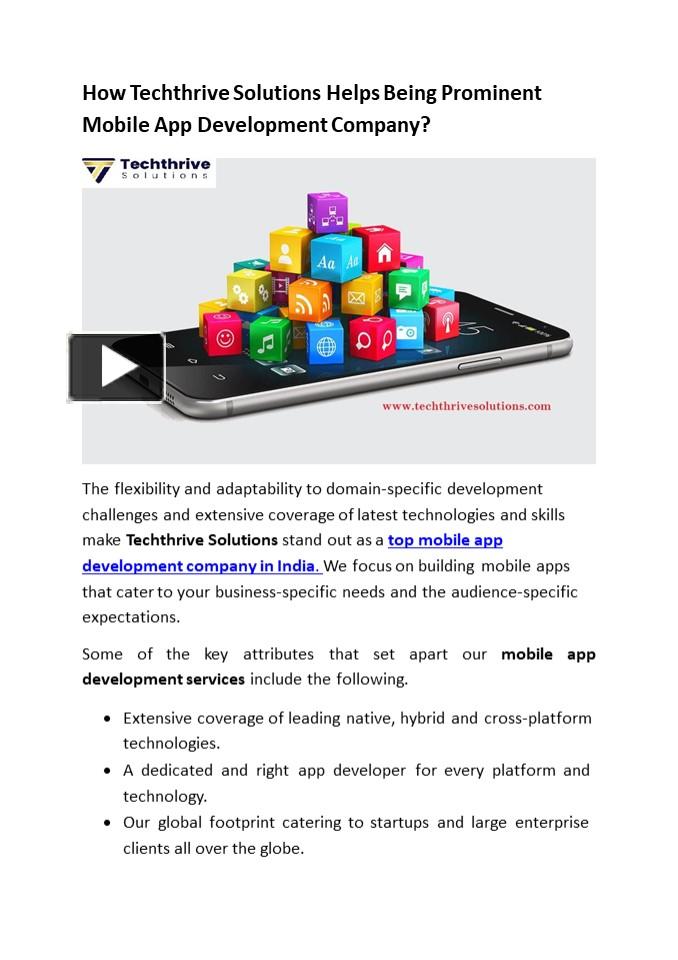 How Techthrive Solutions Helps Being Prominent Mobile App Development ...