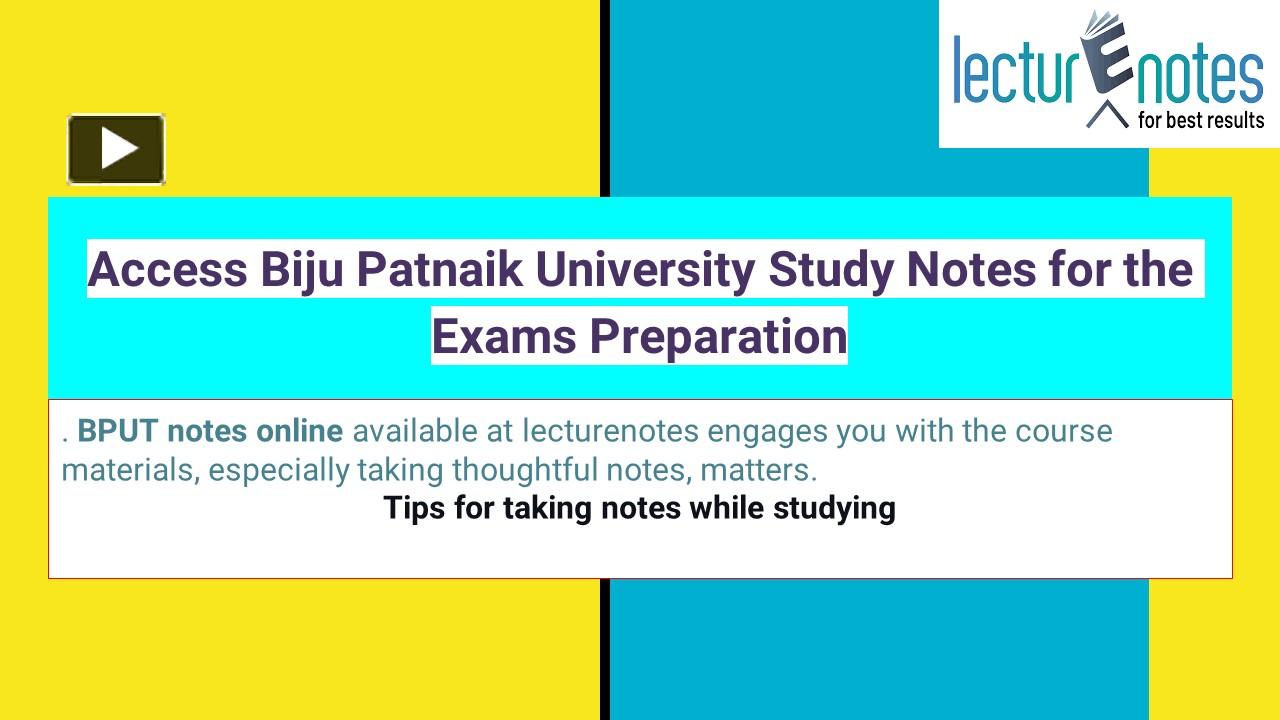 PPT – Access Biju Patnaik University Study Notes for the Exams ...