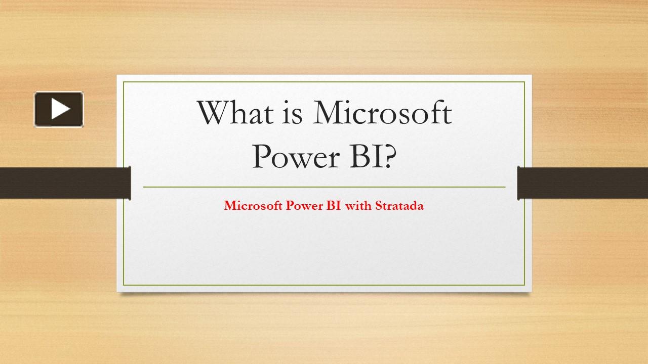 What is Microsoft Power BI? presentation | free to download