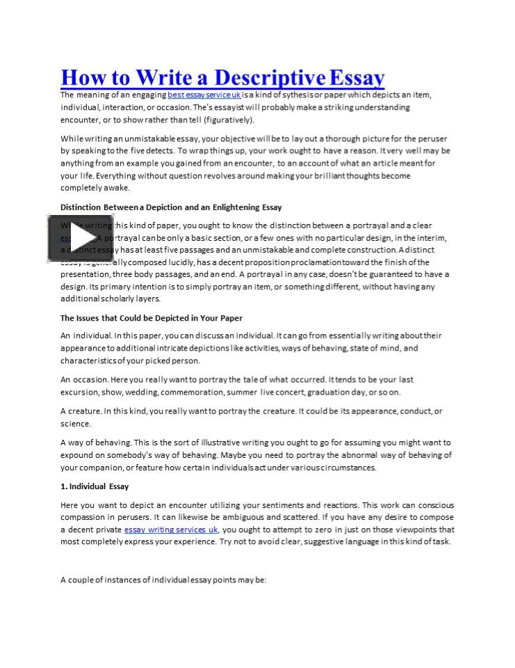 PPT – How to Write a Descriptive Essay PowerPoint presentation | free ...