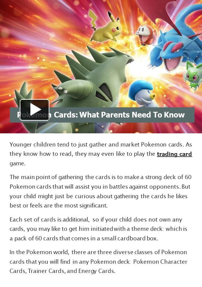 Pokémon Cards: What Parents Need To Know presentation | free to download