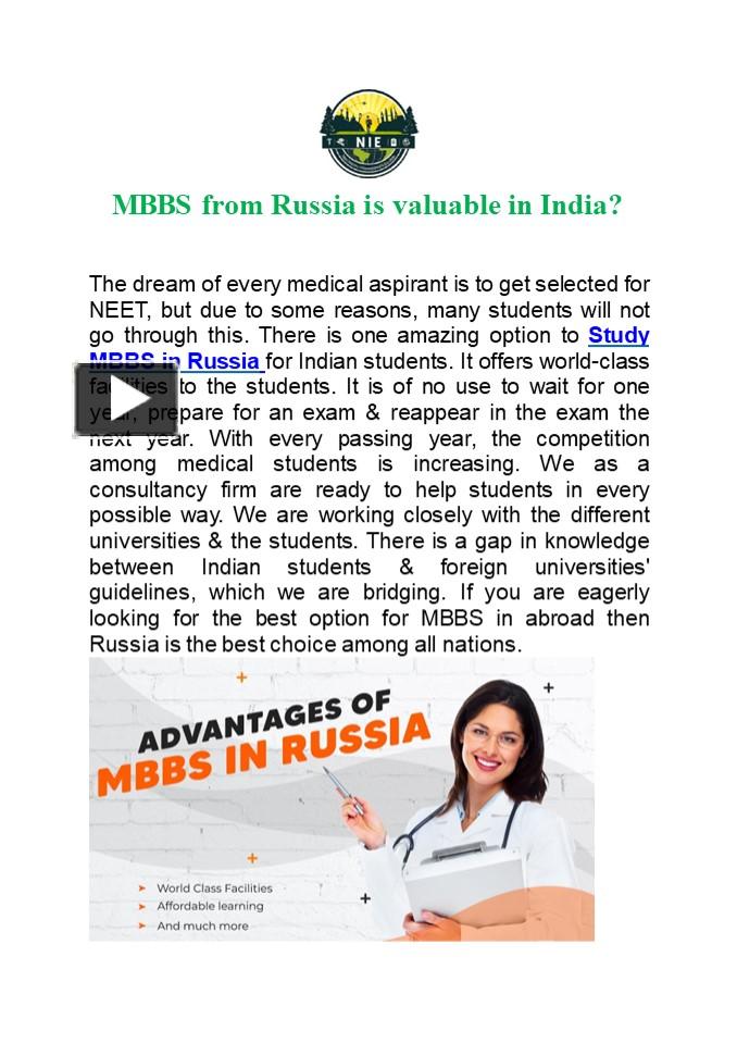 MBBS From Russia is Valuable in India? presentation | free to download