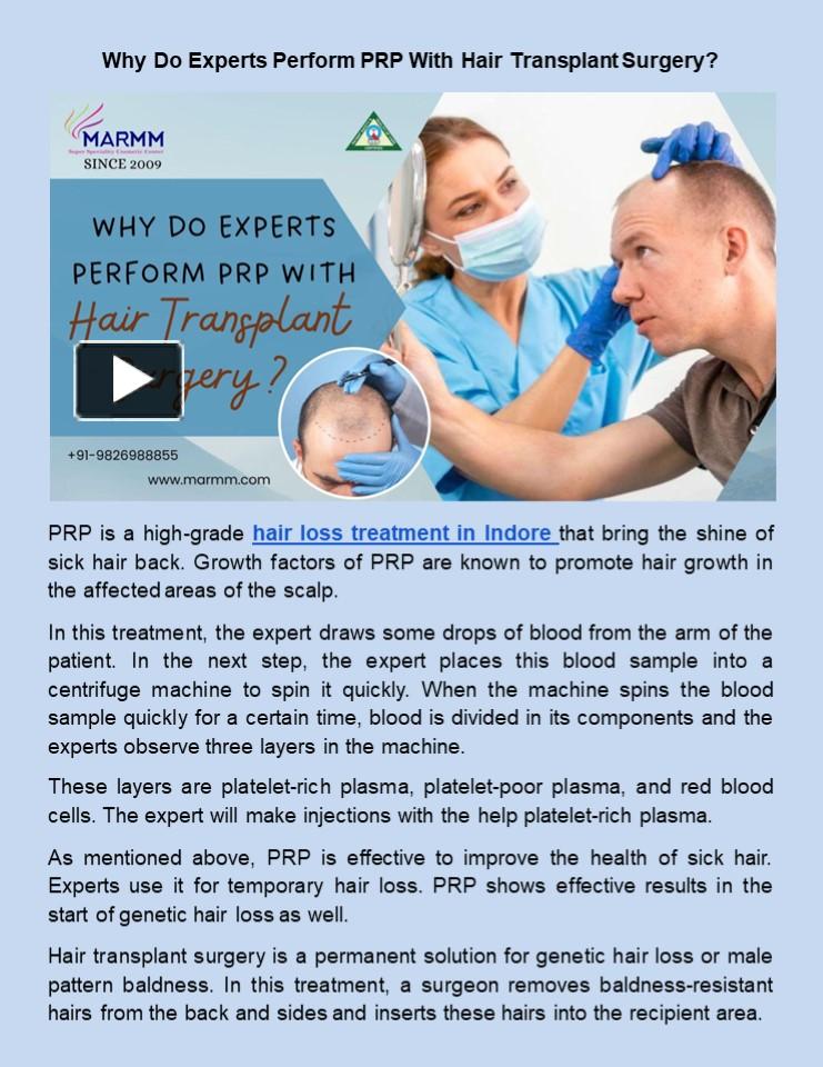 Why Do Experts Perform PRP With Hair Transplant Surgery? presentation ...
