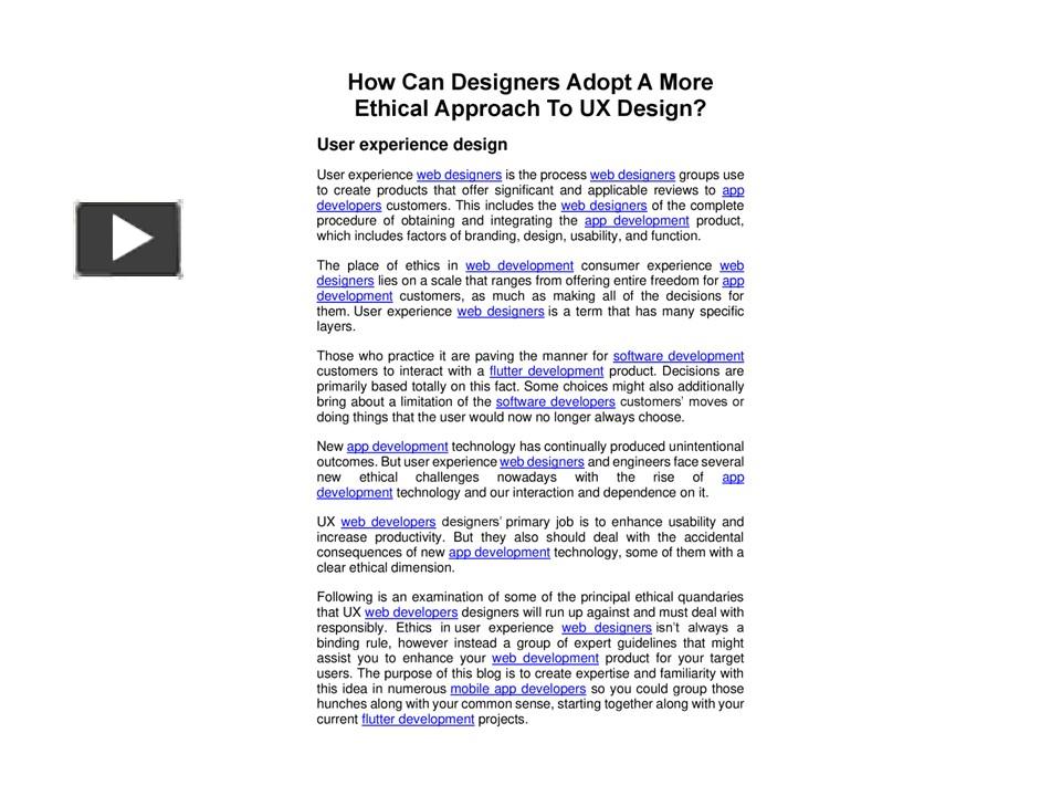 PPT – How Can Designers Adopt A More Ethical Approach To UX Design ...
