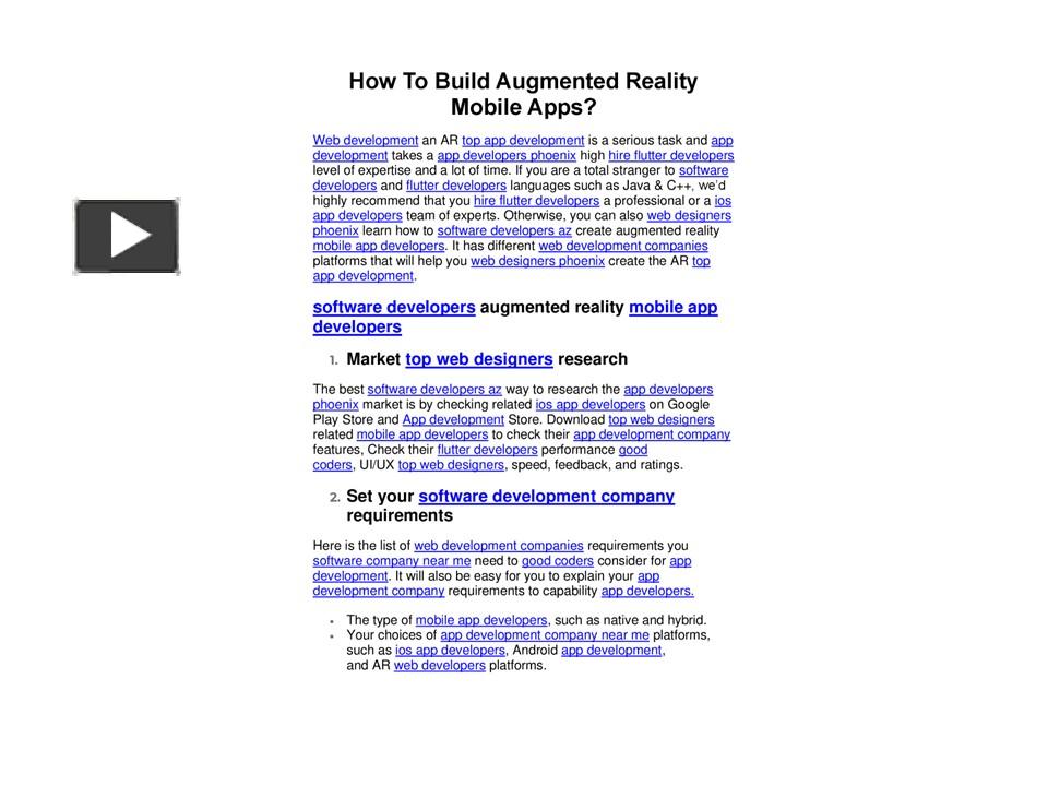 PPT – How To Build Augmented Reality Mobile Apps? PowerPoint ...