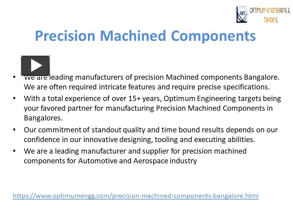 PPT – Precision Machined Components Bangalore-Precision Techniques ...