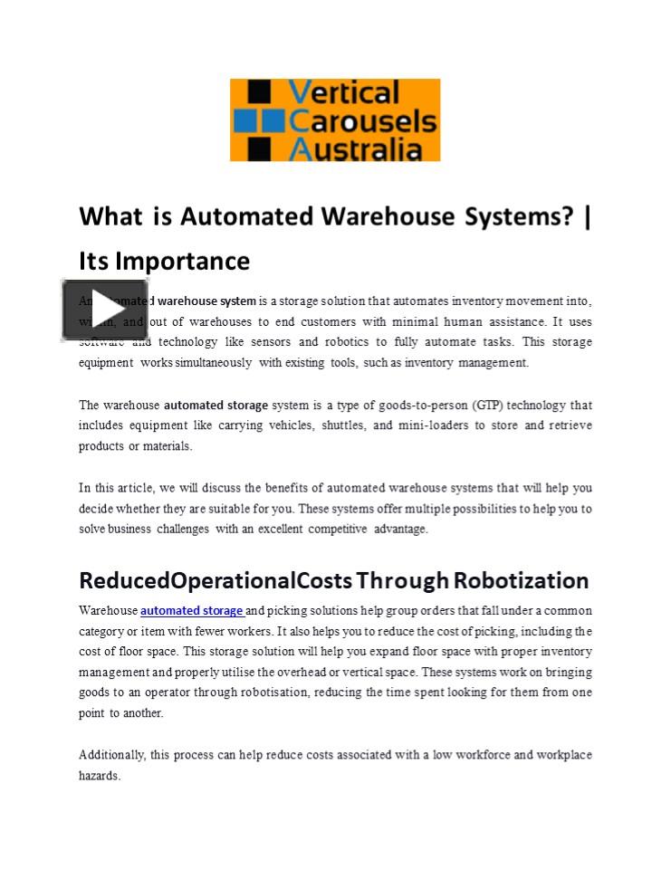 WHAT IS AUTOMATED WAREHOUSE STORAGE SYSTEMS? | IT’S IMPORTANCE ...