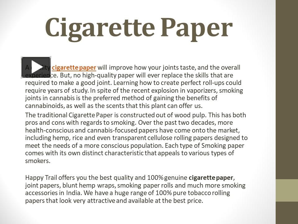 PPT – Cigarette Paper PowerPoint presentation | free to download - id ...