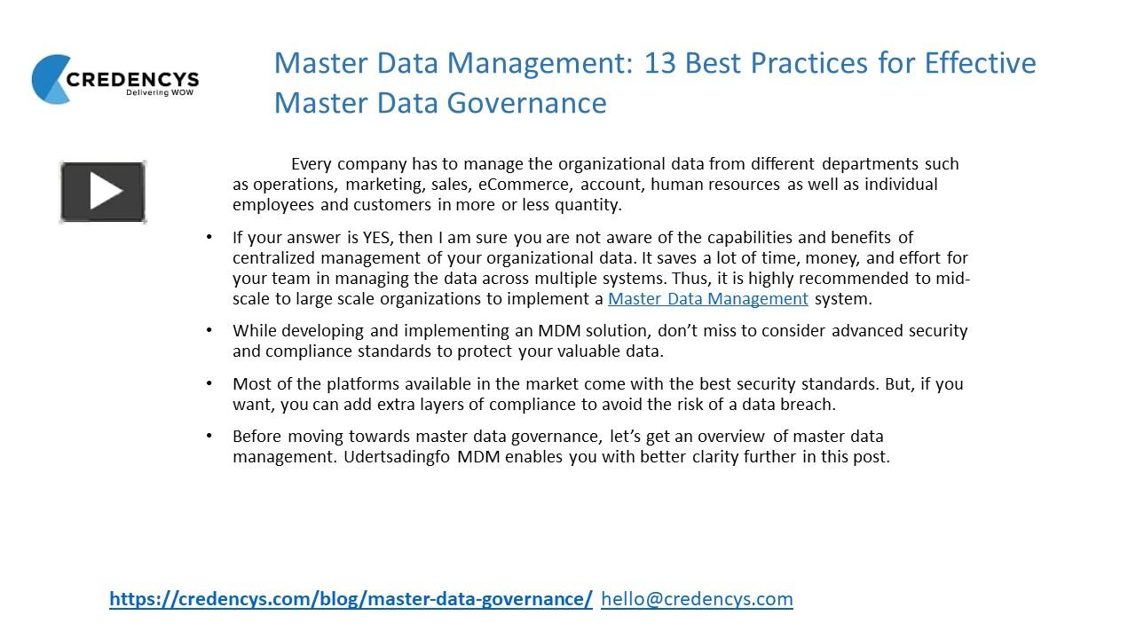 Master Data Management: 13 Best Practices for Effective Master Data ...