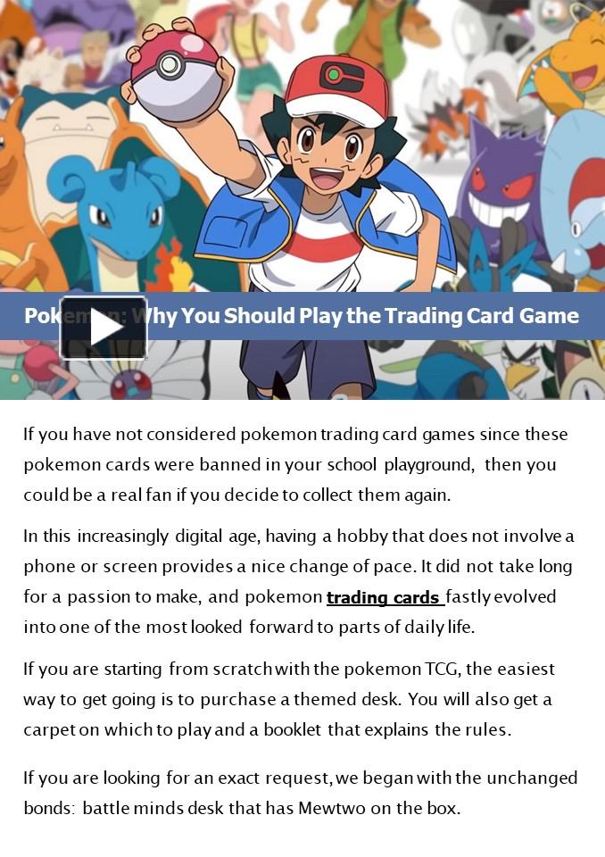 Pokemon: Why You Should Play the Trading Card Game presentation | free ...