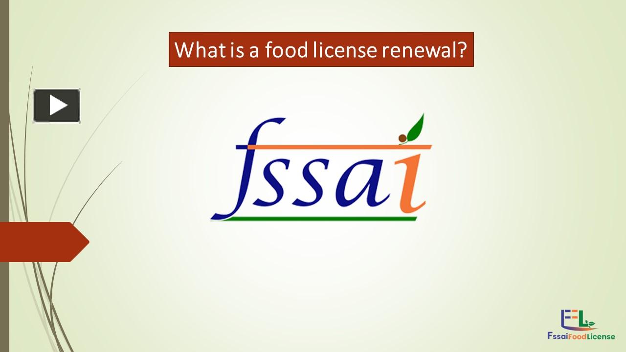 fssai food license renewal presentation | free to download
