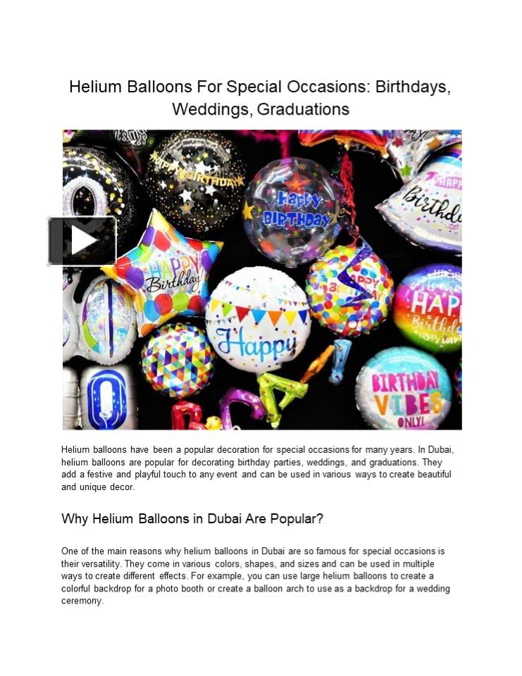 PPT – Helium Balloons For Special Occasions: Birthdays, Weddings ...